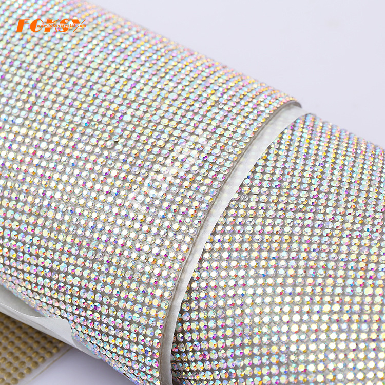 Self Adhesive Point Back Silver Rhinestones Sheet Applique Sticker ...